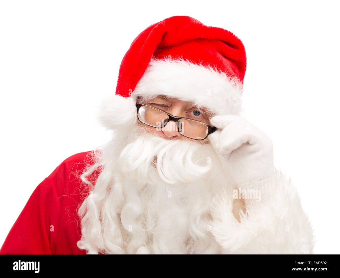 close up of santa claus winking Stock Photo - Alamy