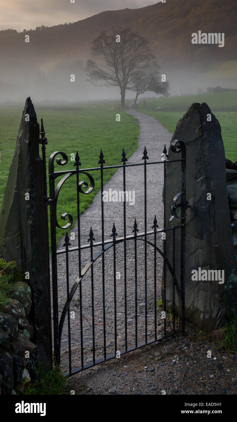 The path to Gelert's Grave at Beddgelert, Gwynedd, Wales Stock Photo ...