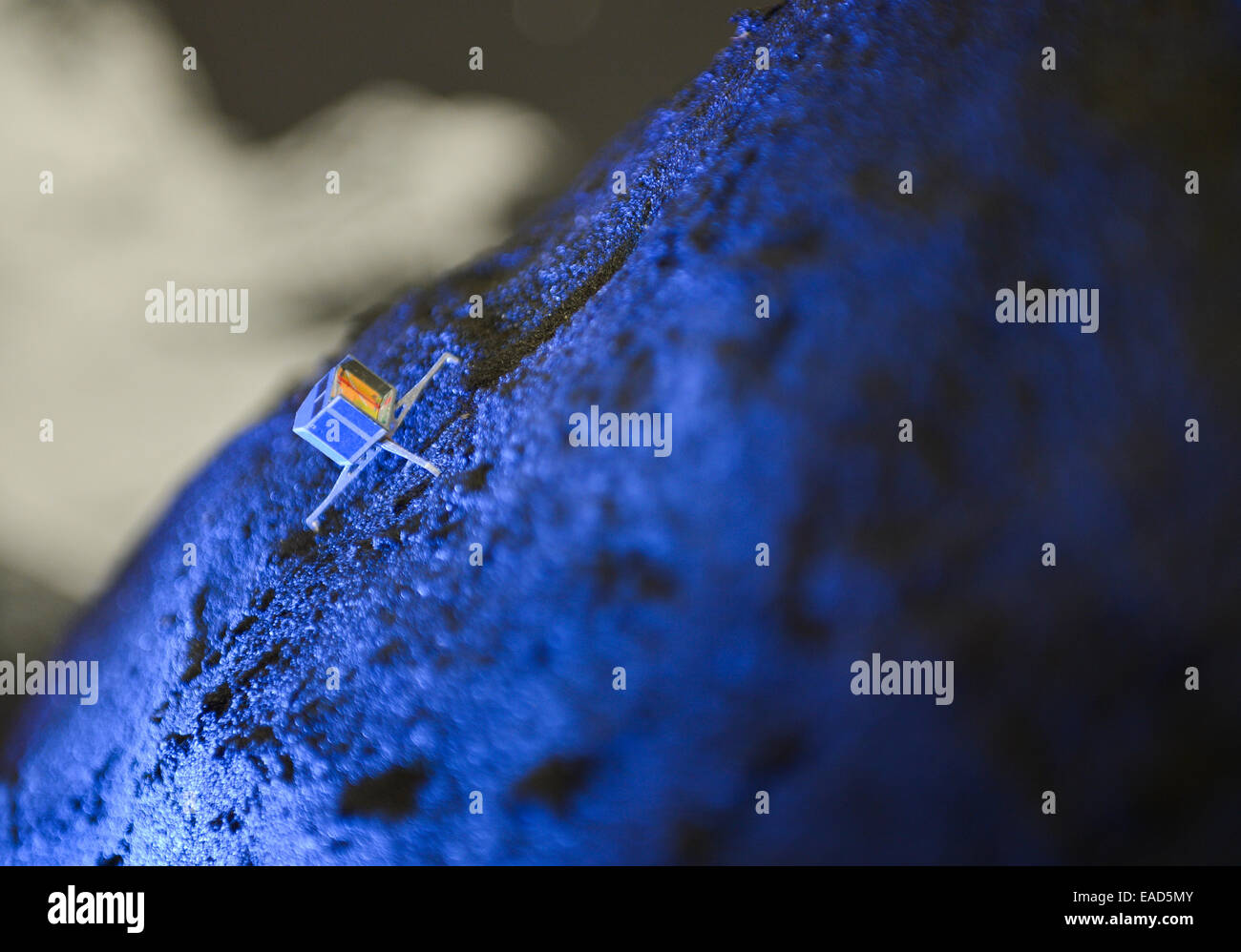 Darmstadt, Germany. 12th Nov, 2014. A model illustrates how the landing ...