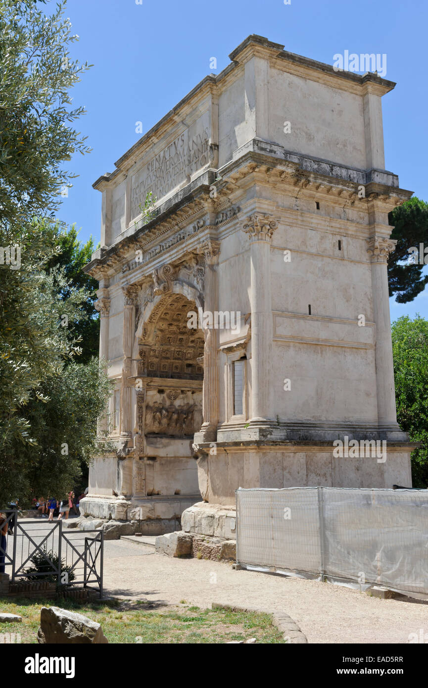 The Arch of Titus at the entrance of the Roman Forum in the City of ...