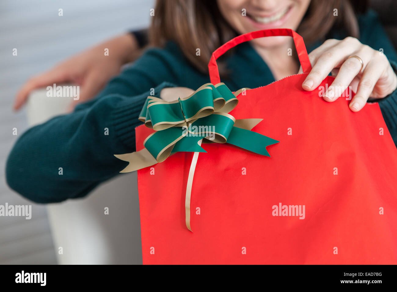 Opening the gift Stock Photo - Alamy