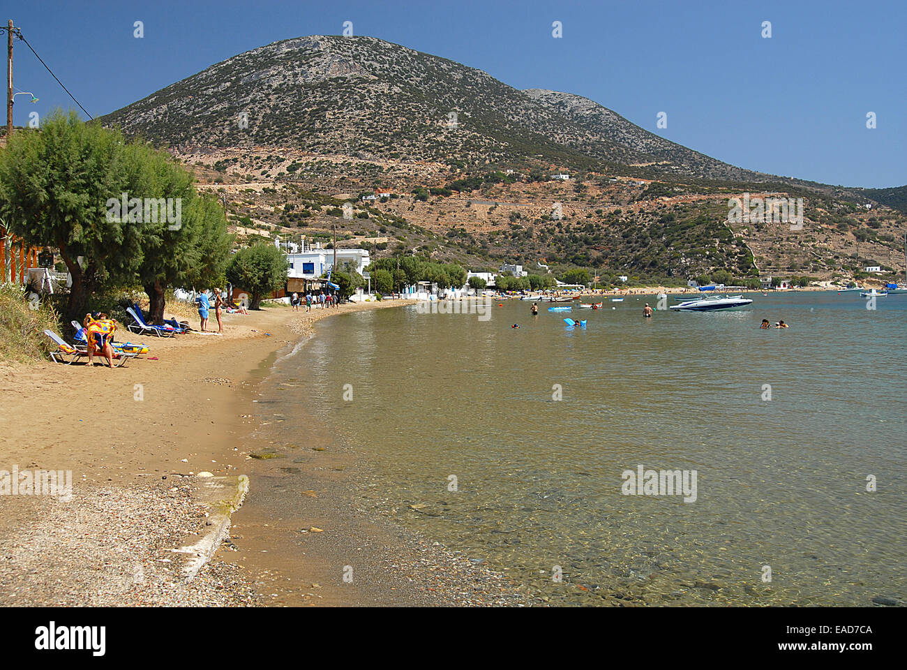 Beautiful bay with sandy beach in Vathy, Sifnos Stock Photo - Alamy