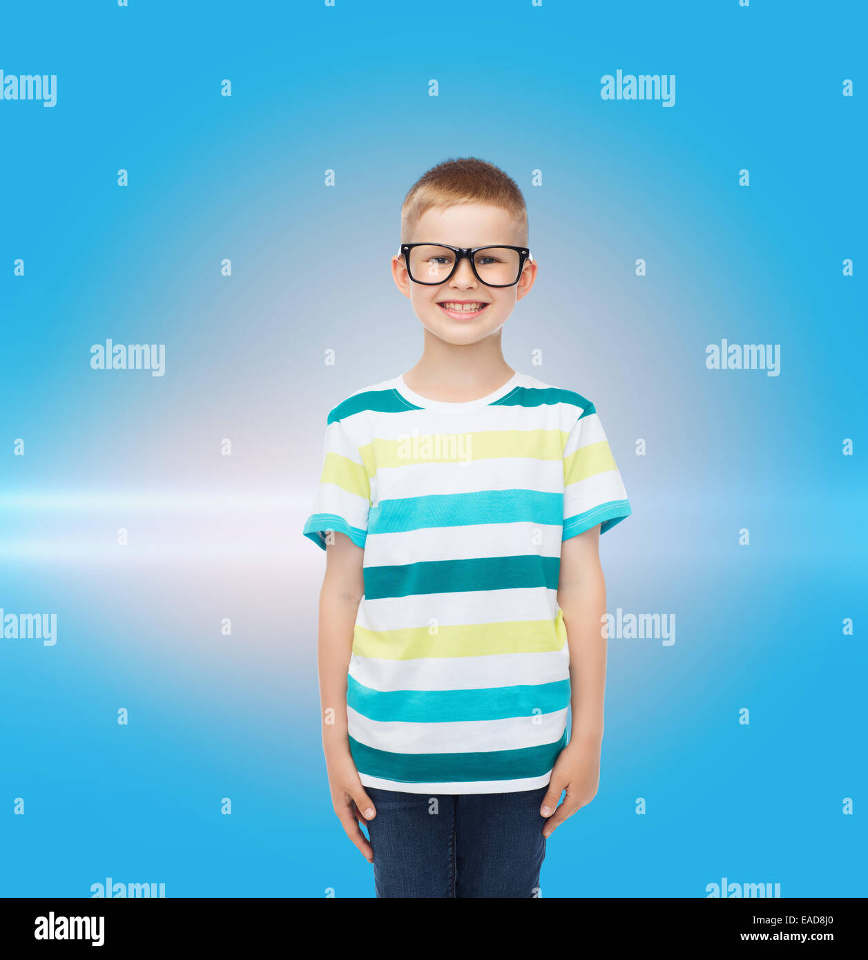 smiling little boy in eyeglasses Stock Photo - Alamy