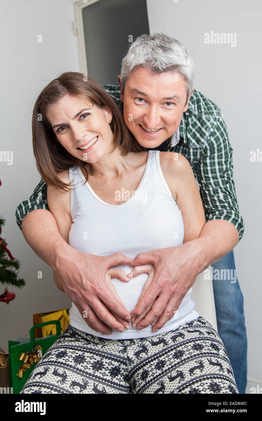 Happy pregnant and man Stock Photo - Alamy