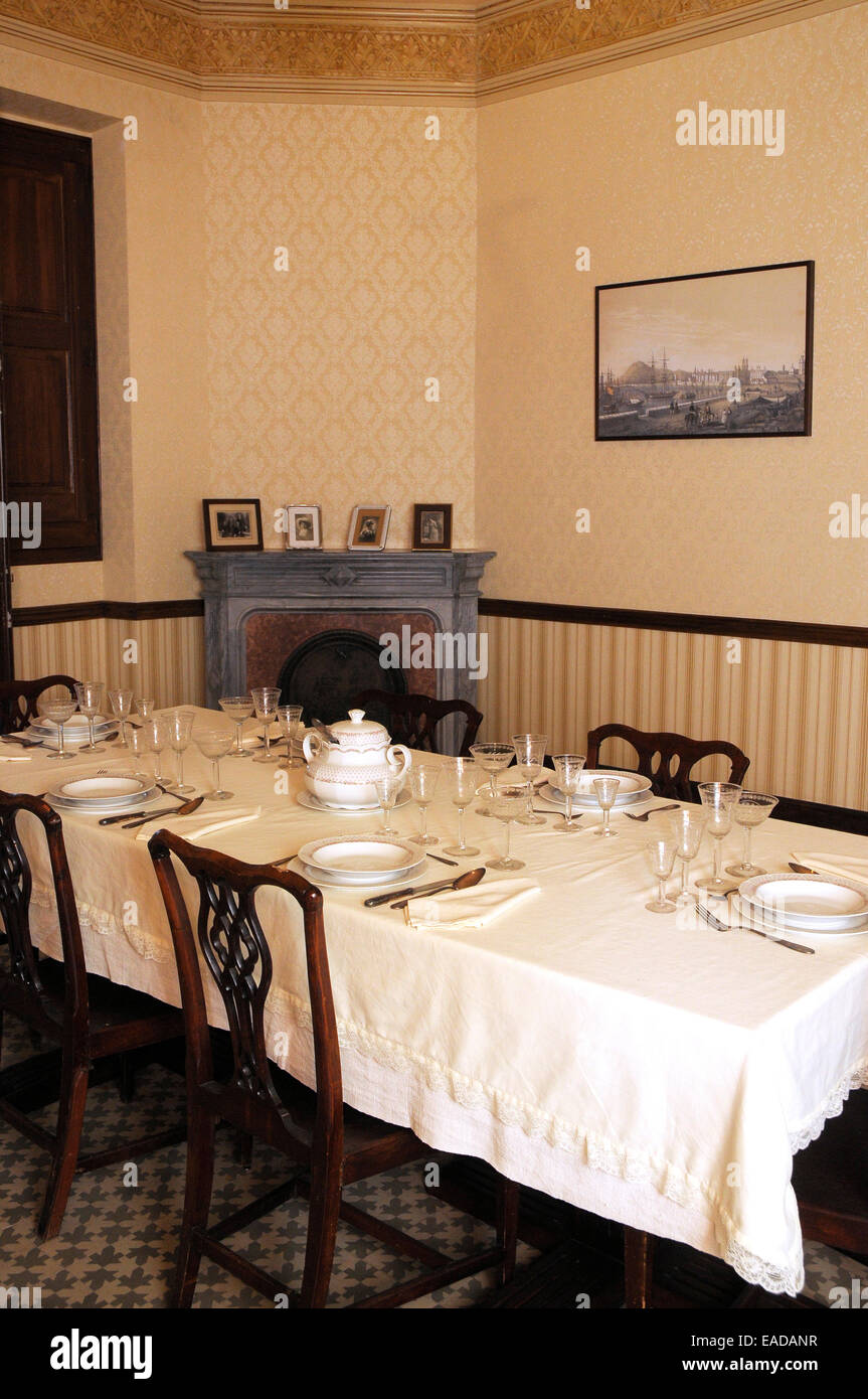 Dining table; table prepared, served table, lunch table classic table ...