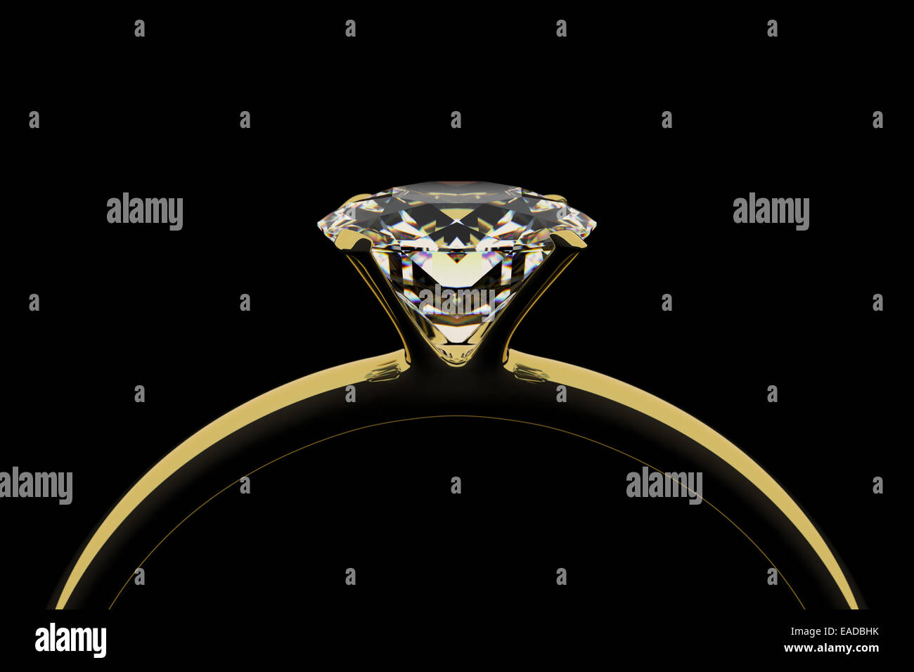 Golden ring with diamond Stock Photo - Alamy