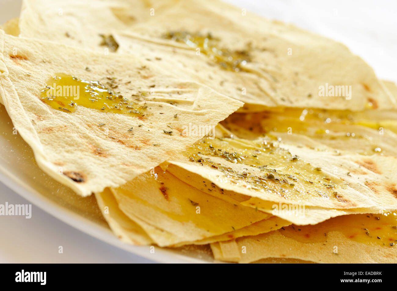 bread dough with olive oil and spices, typical of Sardinia Stock Photo ...
