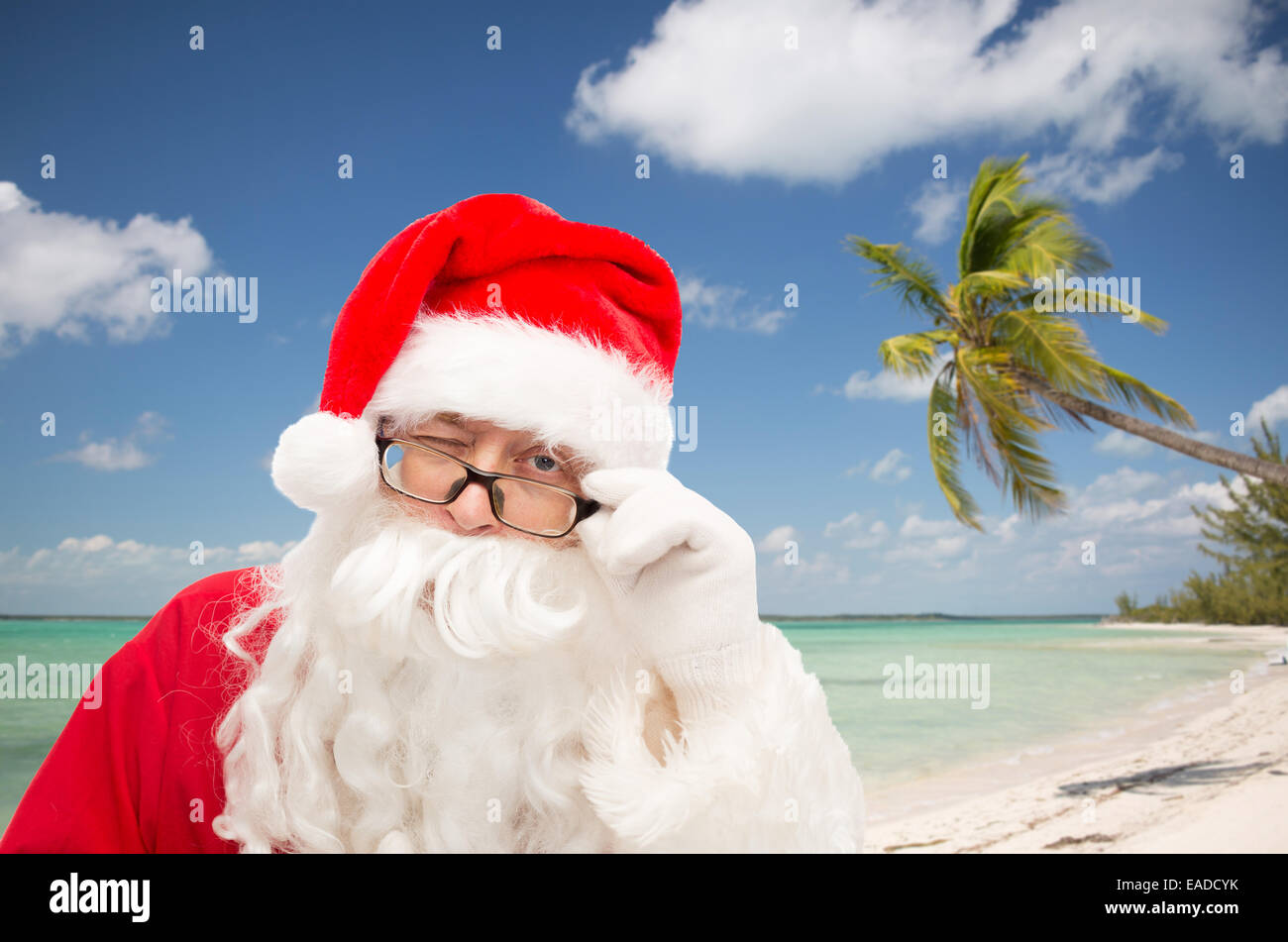 close up of santa claus winking Stock Photo - Alamy