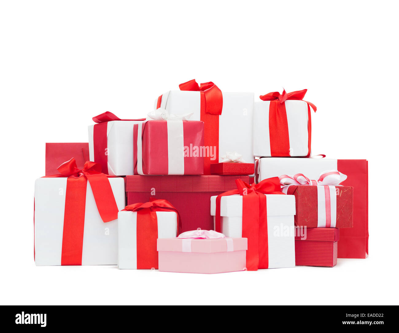 Pile of birthday presents Cut Out Stock Images & Pictures - Alamy