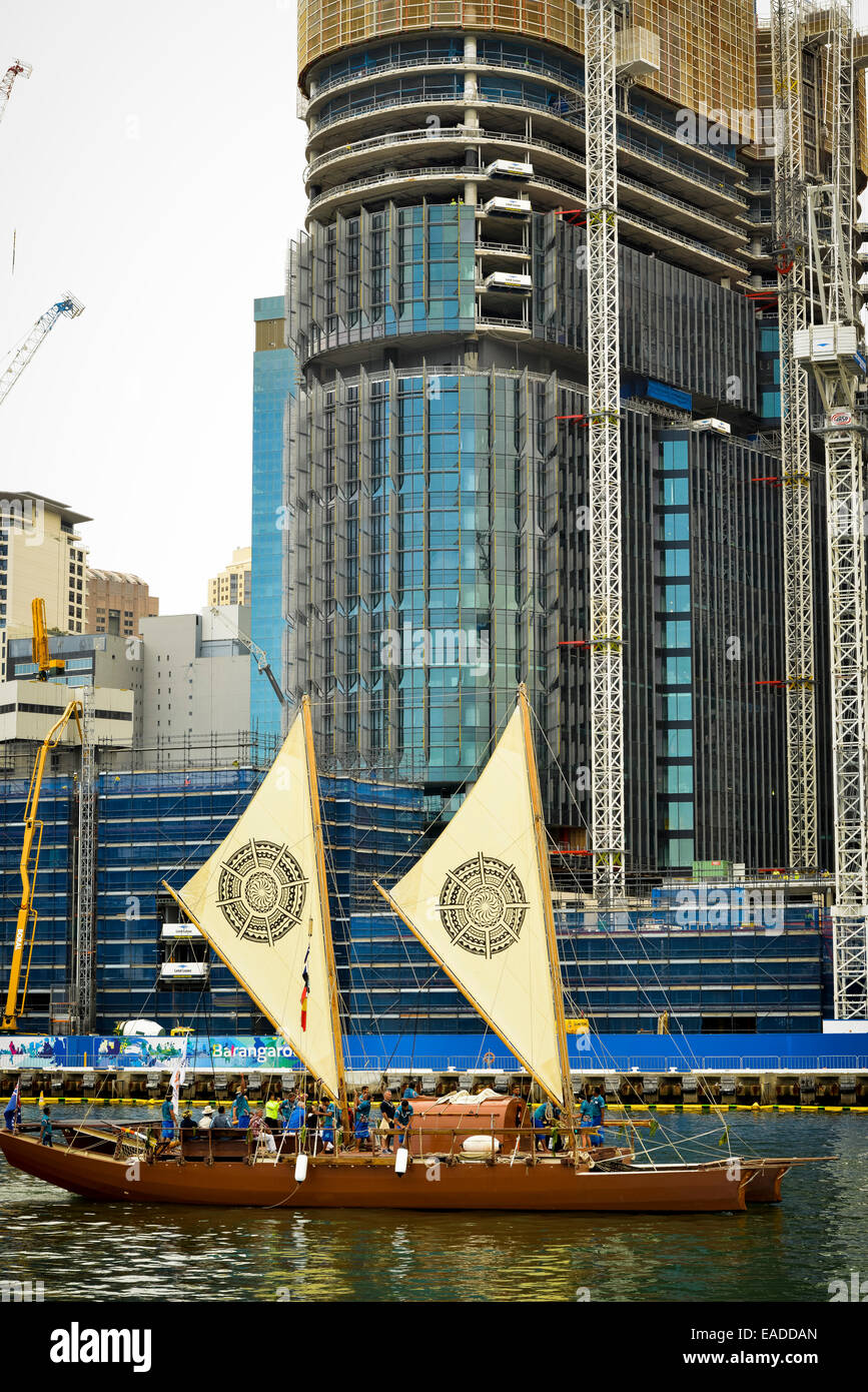 Sydney, Austrailia. 12th November, 2014. A flotilla of traditional Vaka ...