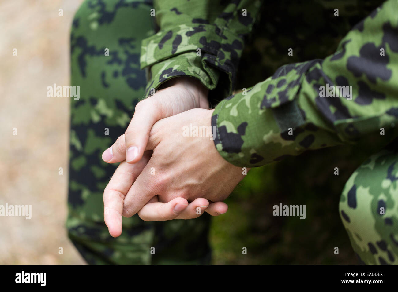 close up of young soldier in military uniform Stock Photo - Alamy