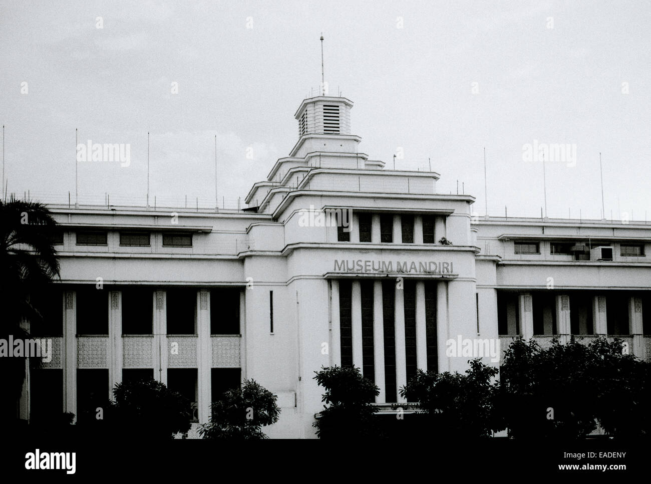 Art deco architecture of the Bank Mandiri Museum building in Jakarta in ...