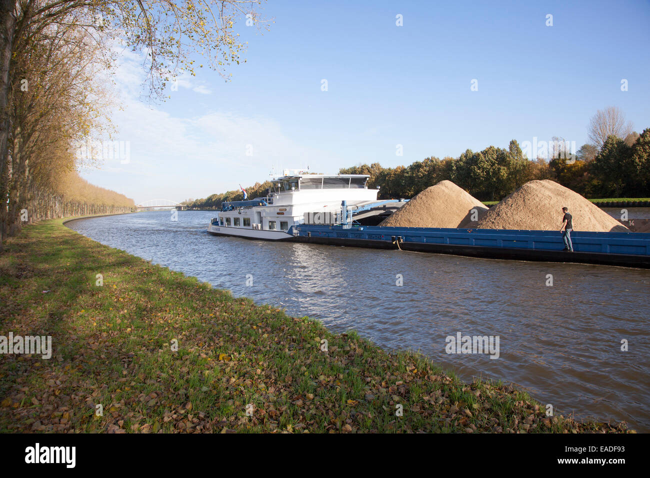 transportation of sand by ship in waterway of the netherlands Stock ...