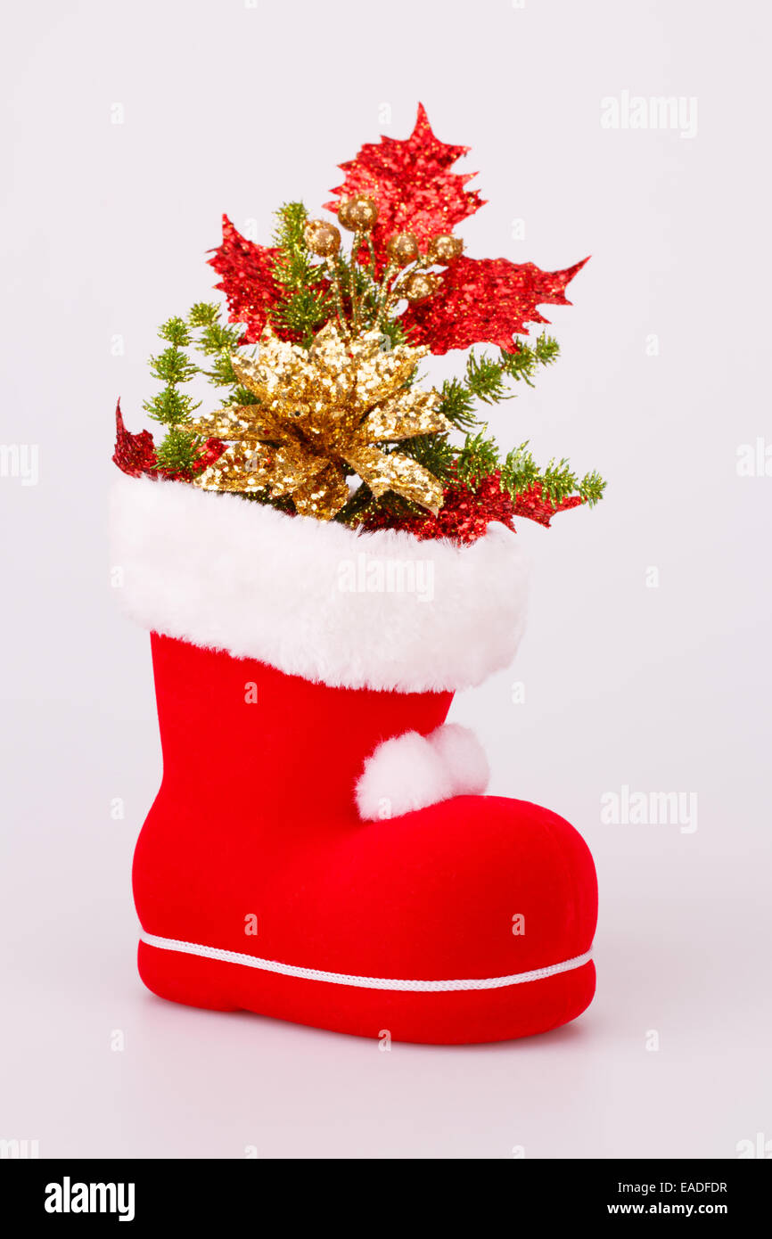 Red santas boot isolated hi-res stock photography and images - Alamy