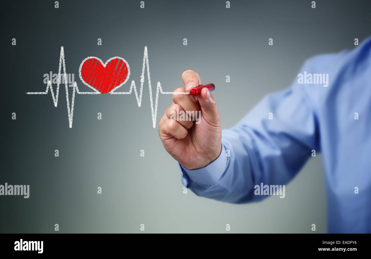 Heartbeat hand drawing hi-res stock photography and images - Alamy