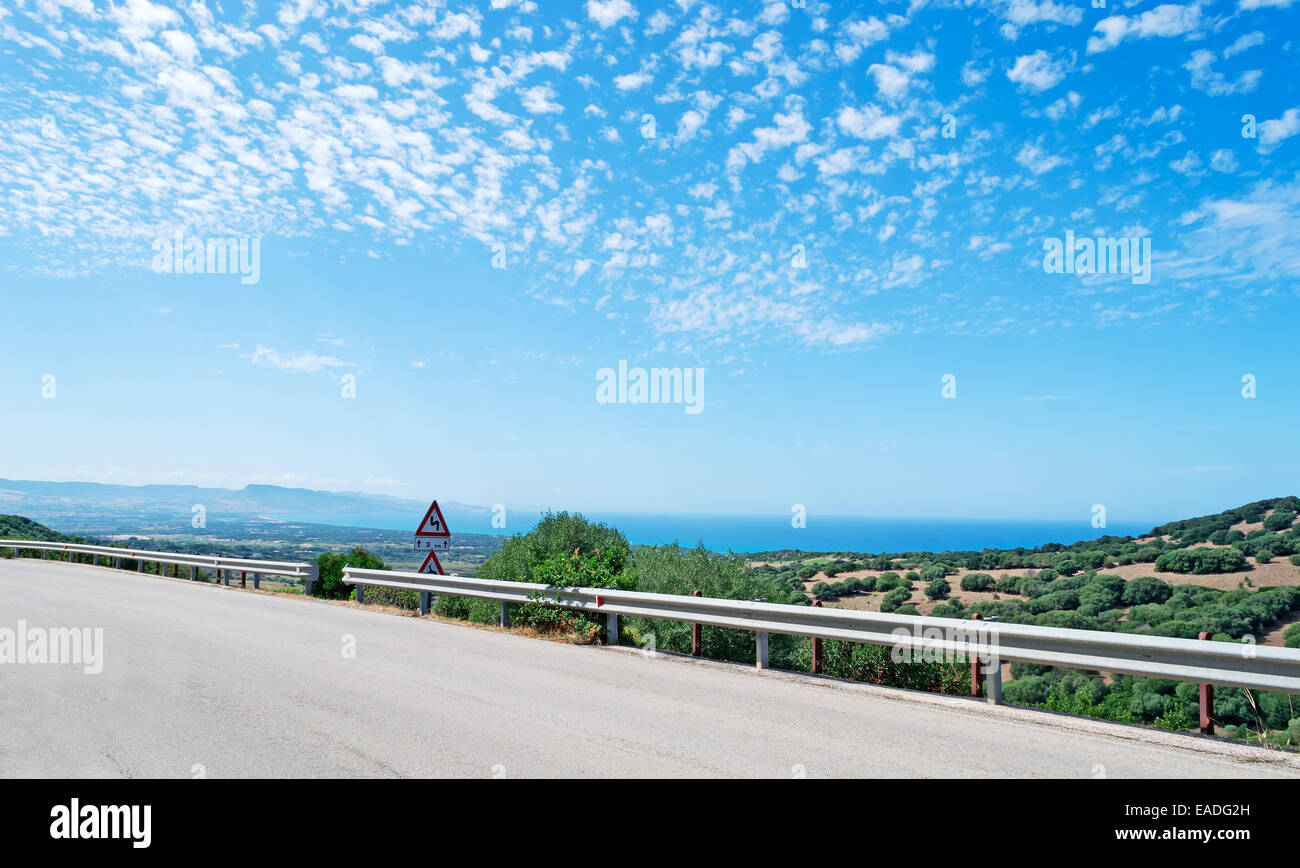 panoramic view of a country road along the coastline Stock Photo - Alamy