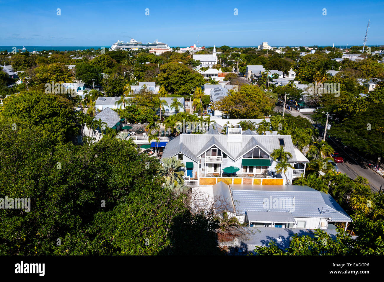 US, Florida, Key West. View from top of the Key West Lighthouse Stock ...