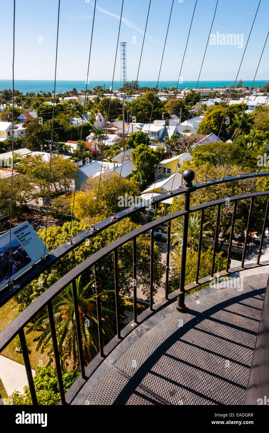 US, Florida, Key West. View from top of the Key West Lighthouse Stock ...