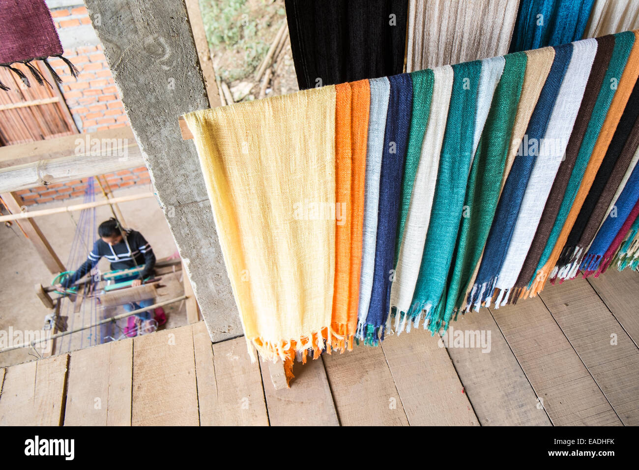 Textile weaving in Luang Prabang, Laos, South East Asia, Asia Stock ...