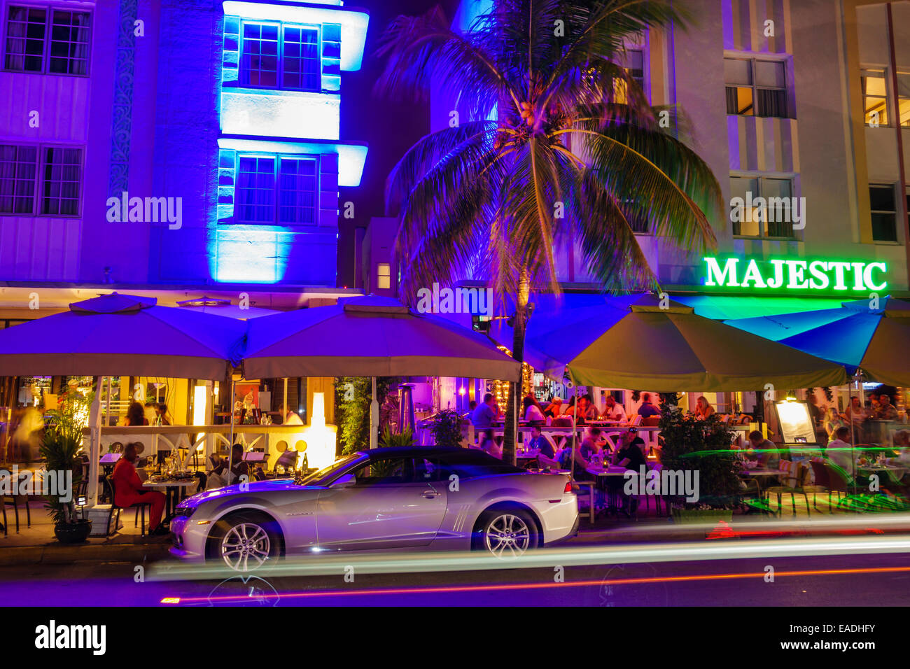 Miami Beach Florida,Ocean Drive,dusk,evening,night nightlife evening ...