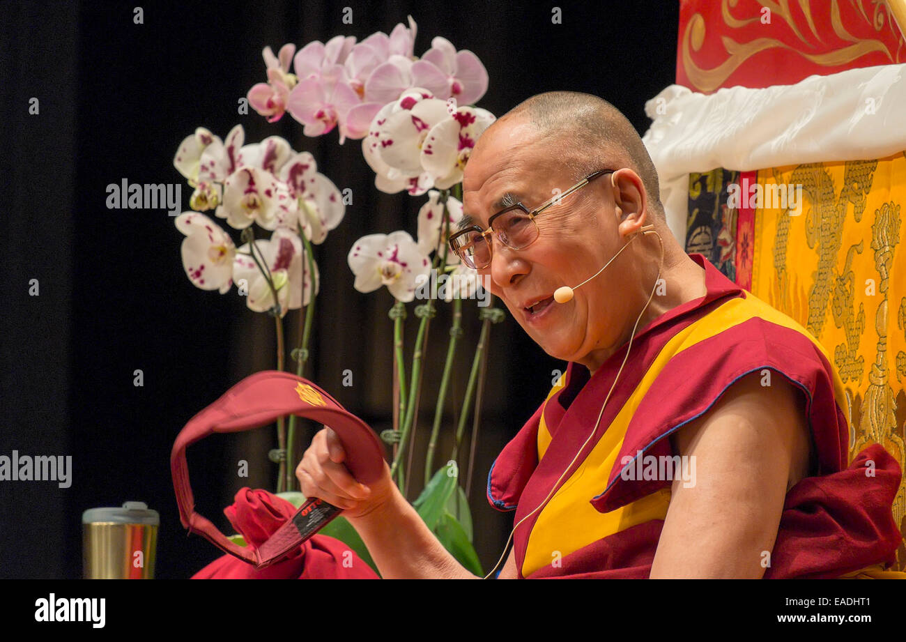 His Holiness the 14th Dalai Lama teaches lessons on Buddhism at the ...