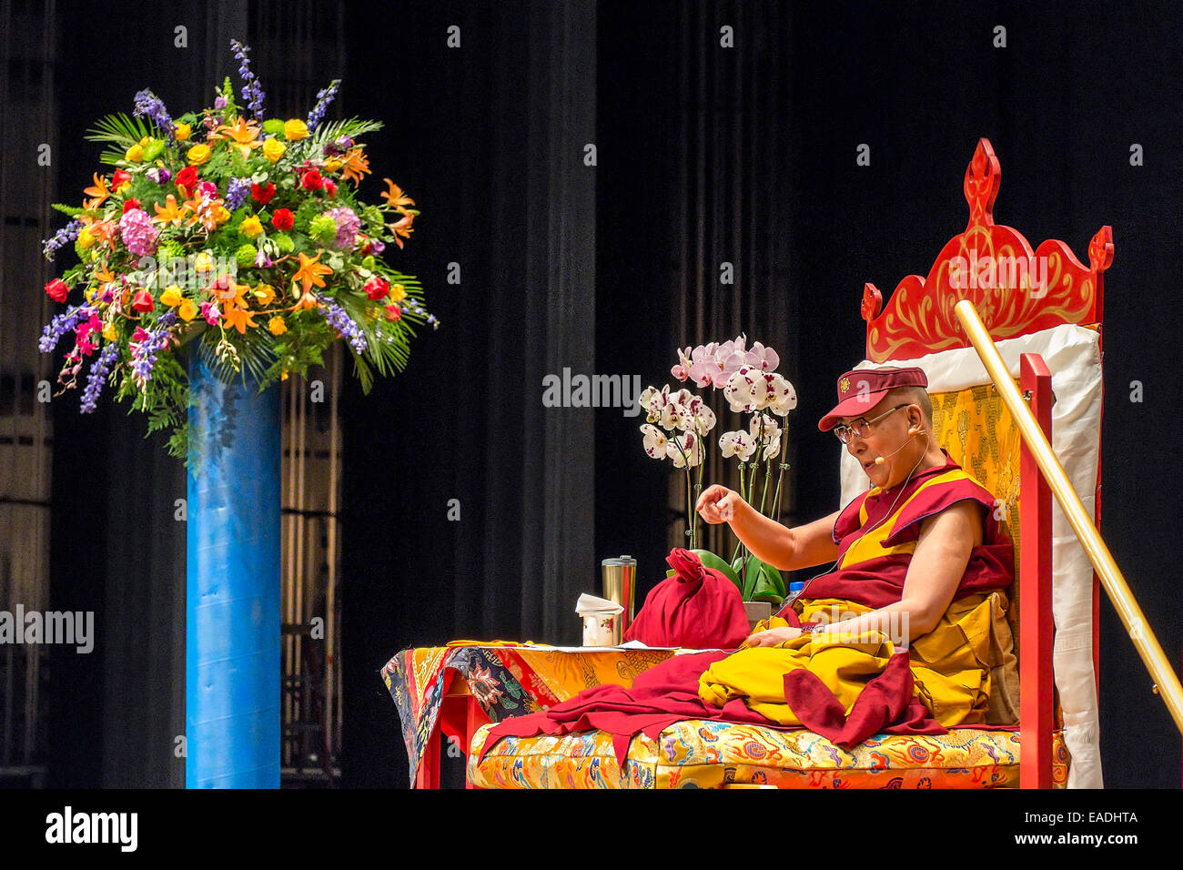 His Holiness the 14th Dalai Lama teaches lessons on Buddhism at the ...