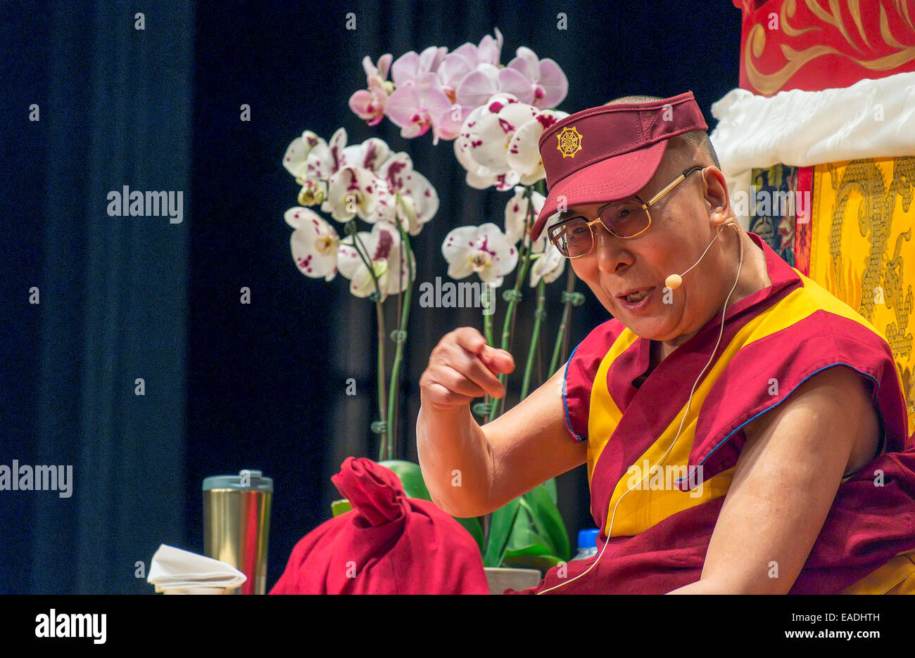 His Holiness the 14th Dalai Lama teaches lessons on Buddhism at the ...