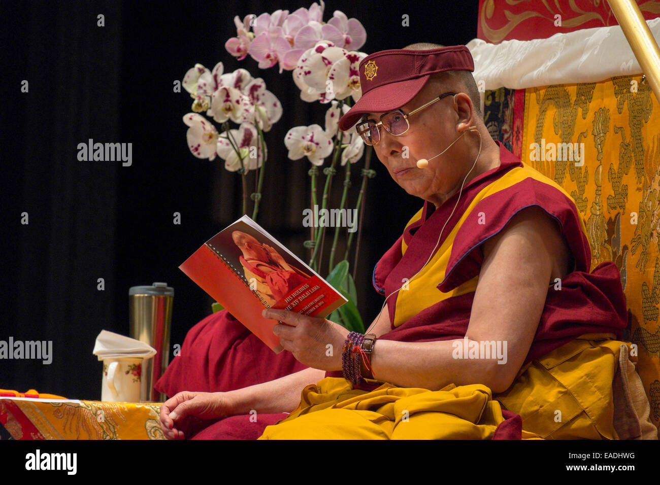 His Holiness the 14th Dalai Lama teaches lessons on Buddhism at the ...