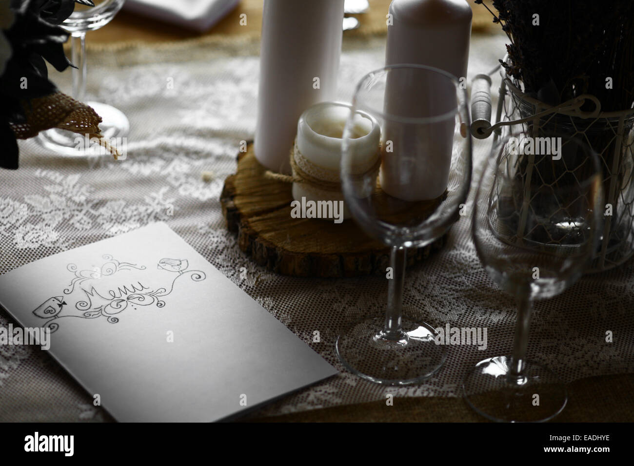 Menu on a table hi-res stock photography and images - Alamy