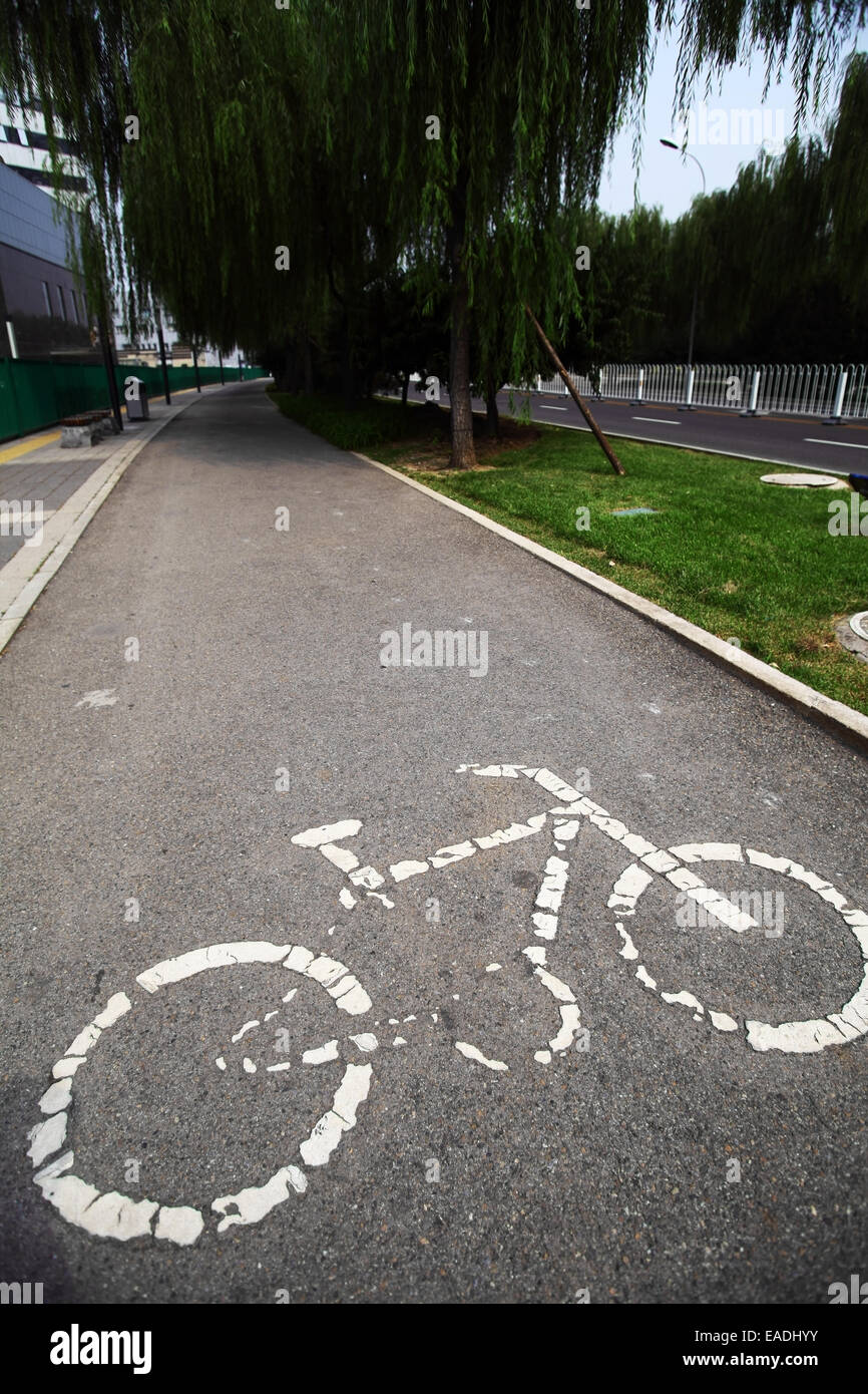 Empty bicycle lane hi-res stock photography and images - Alamy