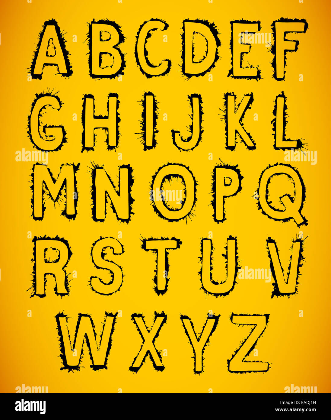 Vector alphabet letters made of watercolor or ink splashes Stock Photo ...