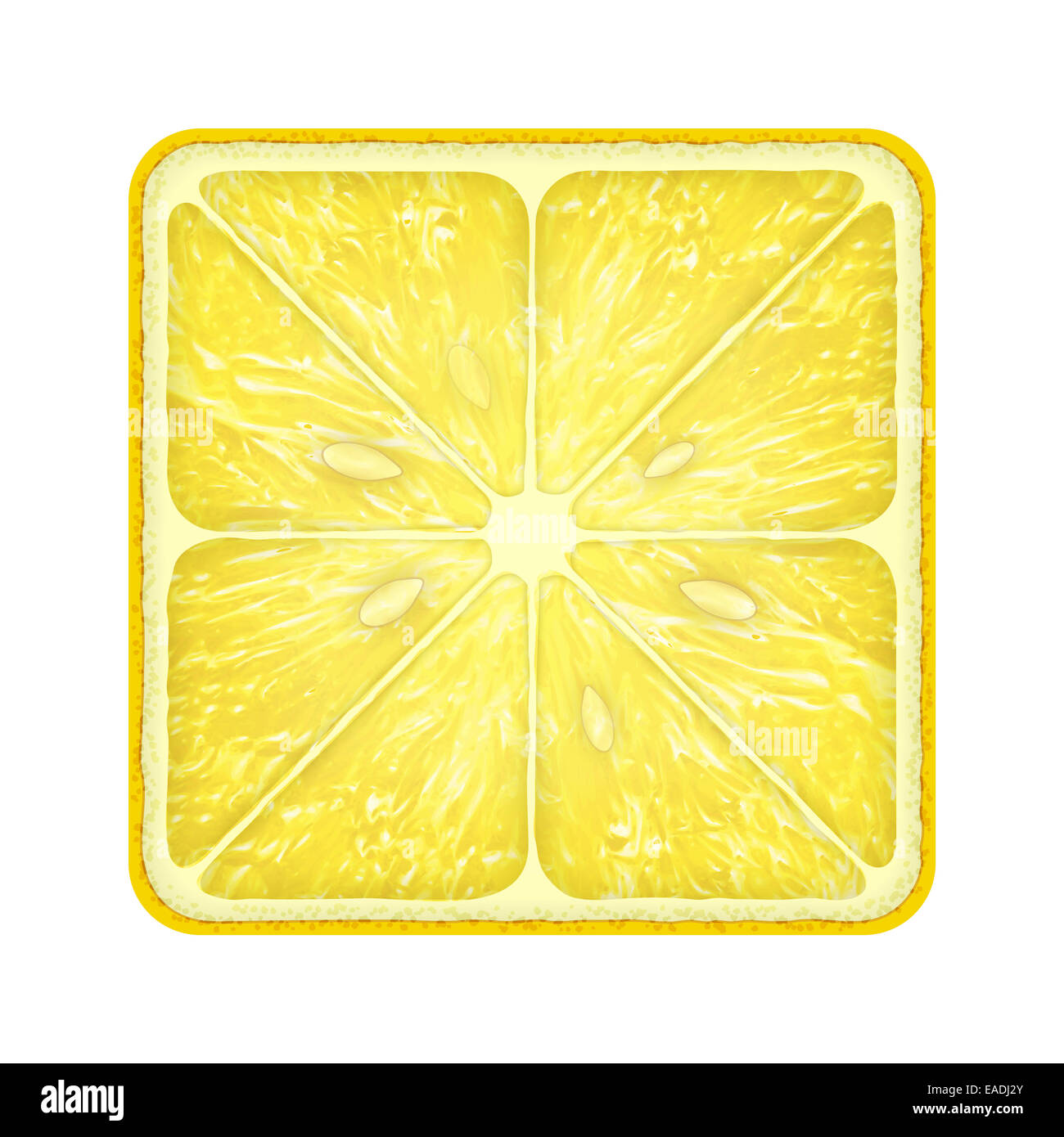 Square slice of lemon. Isolated on white background Stock Photo - Alamy