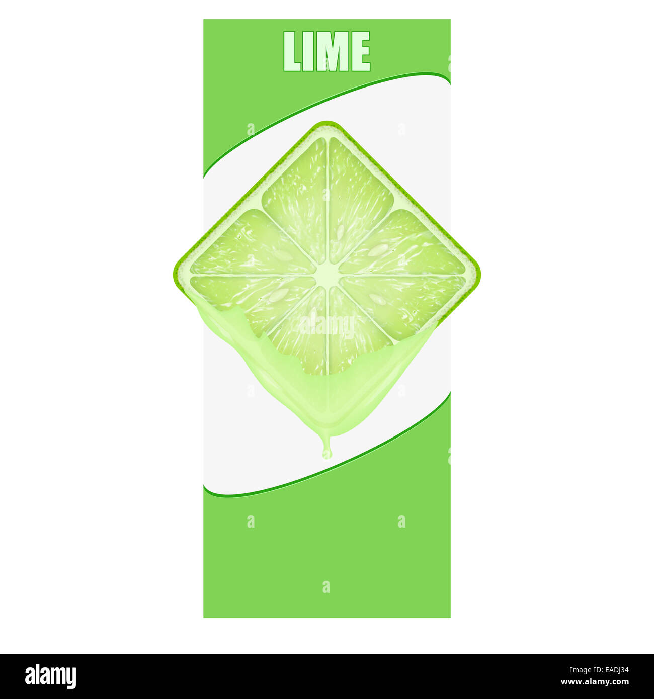 Vertical Banner of lime square slice. Space for text Stock Photo - Alamy