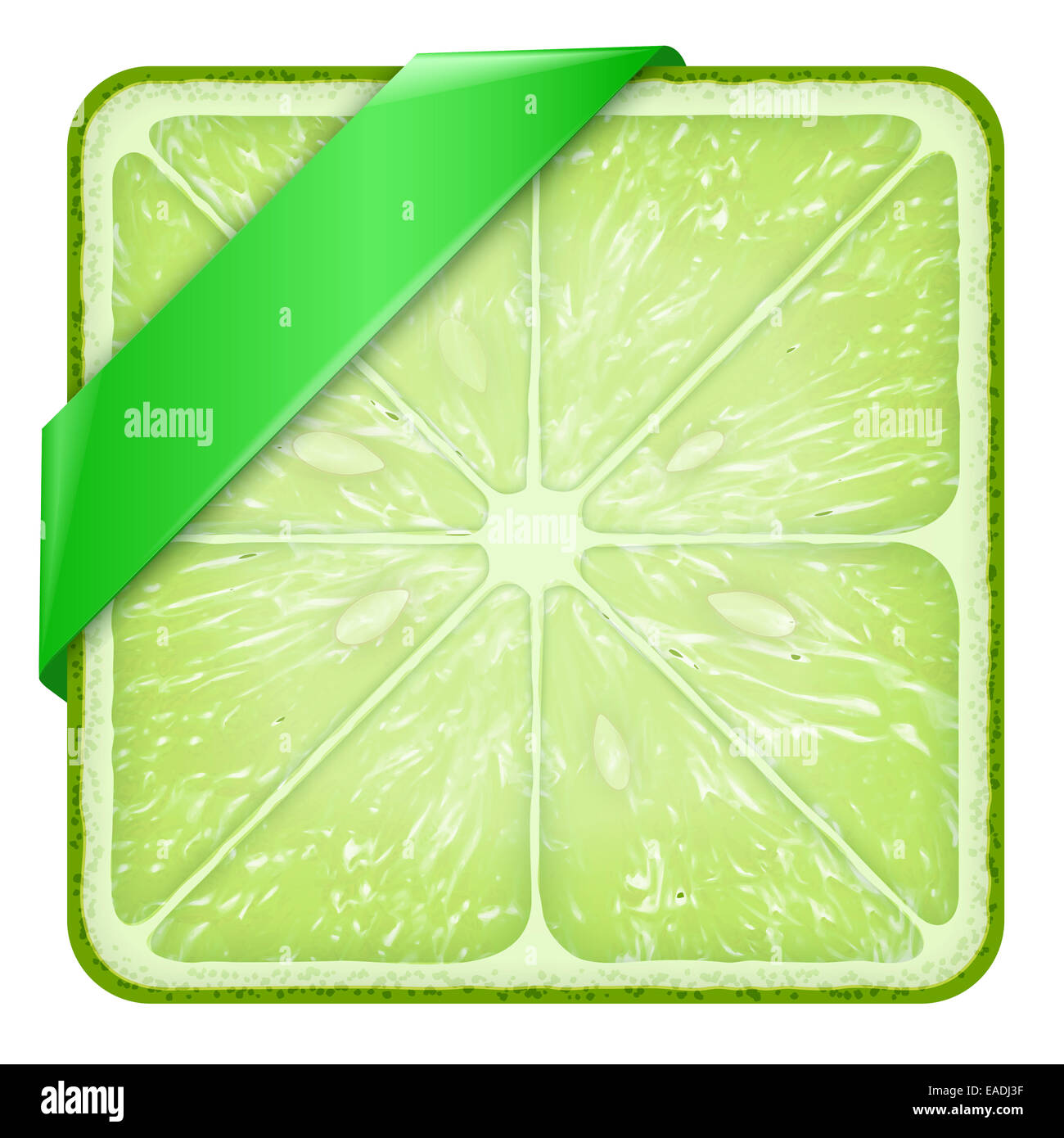 Square slice of lime Green Line Stock Photo - Alamy