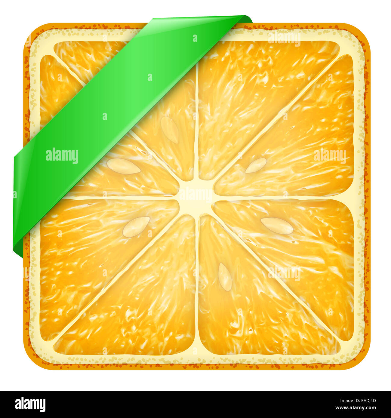 Square slice of orange Green Line Stock Photo - Alamy