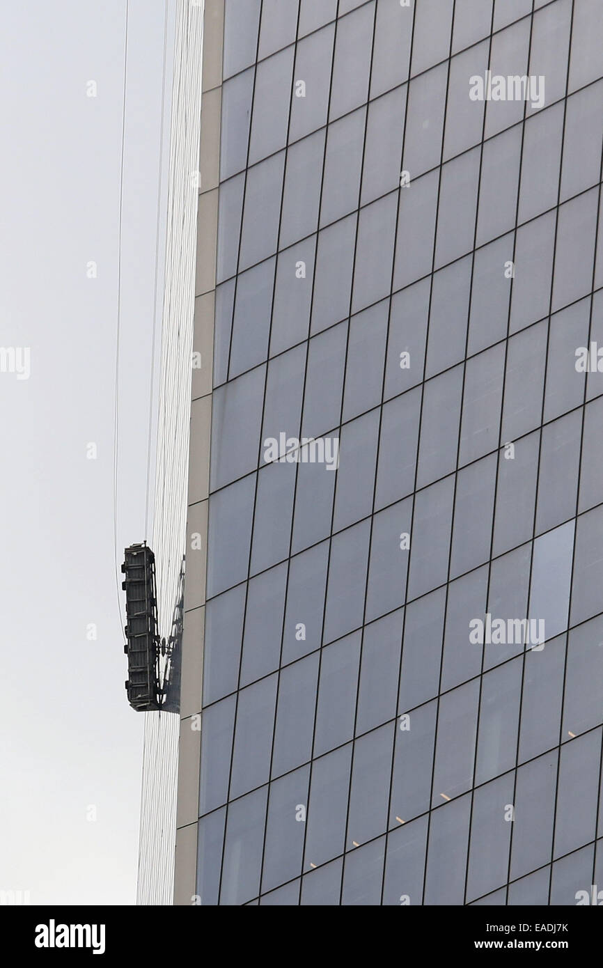 New York City, NY, USA. 12th Nov, 2014. Two window washers who were ...