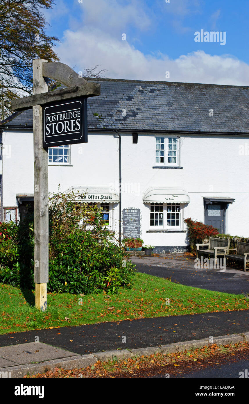 The Post Office and village stores at Postbridge on Dartmoor in Devon ...