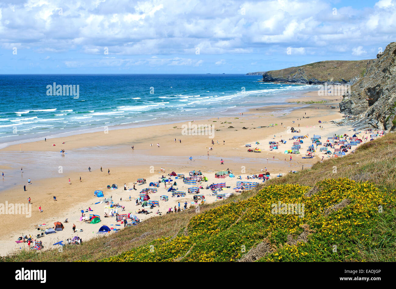 Summer watergate bay cornwall hi-res stock photography and images - Alamy