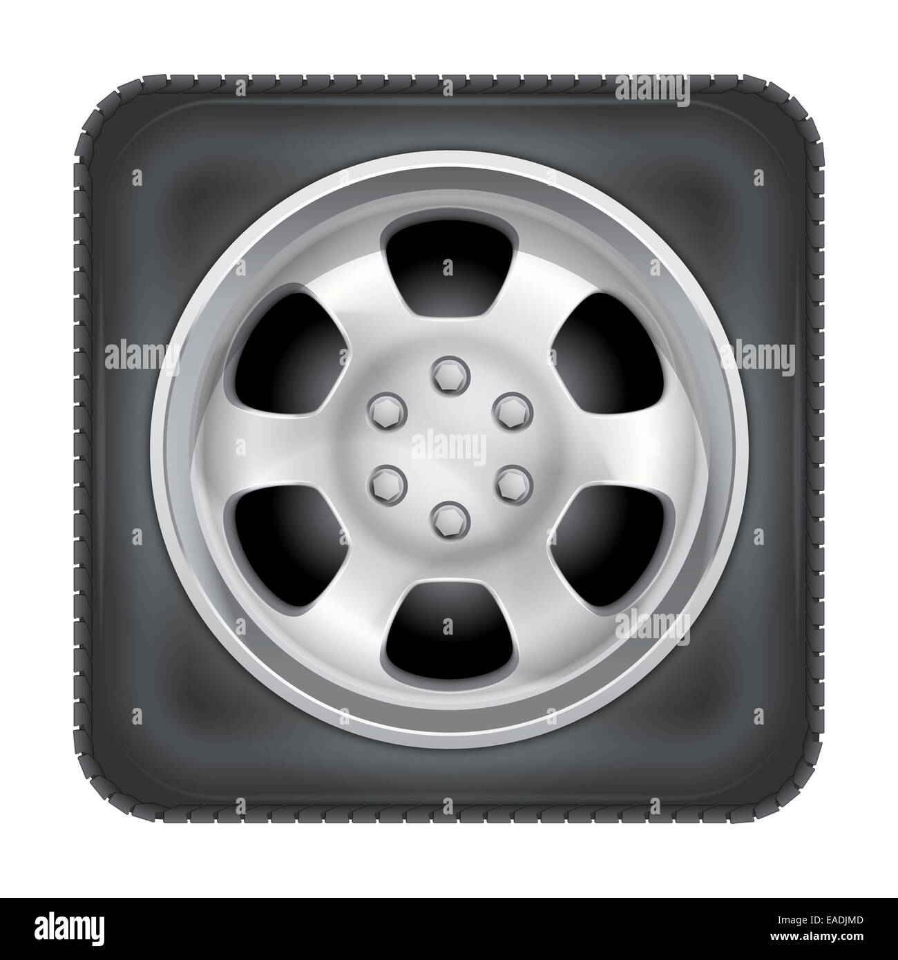 Icon of square car wheel on white background Stock Photo - Alamy