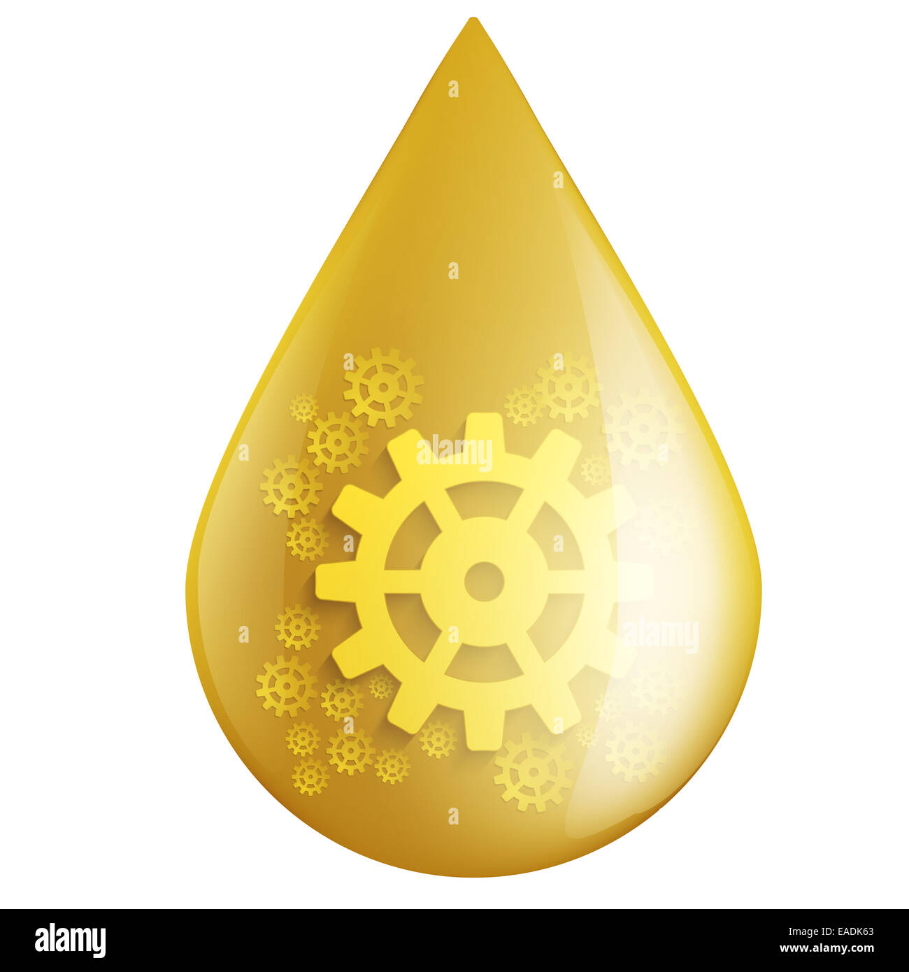 oil industry drop symbol with gears cogs Stock Photo - Alamy