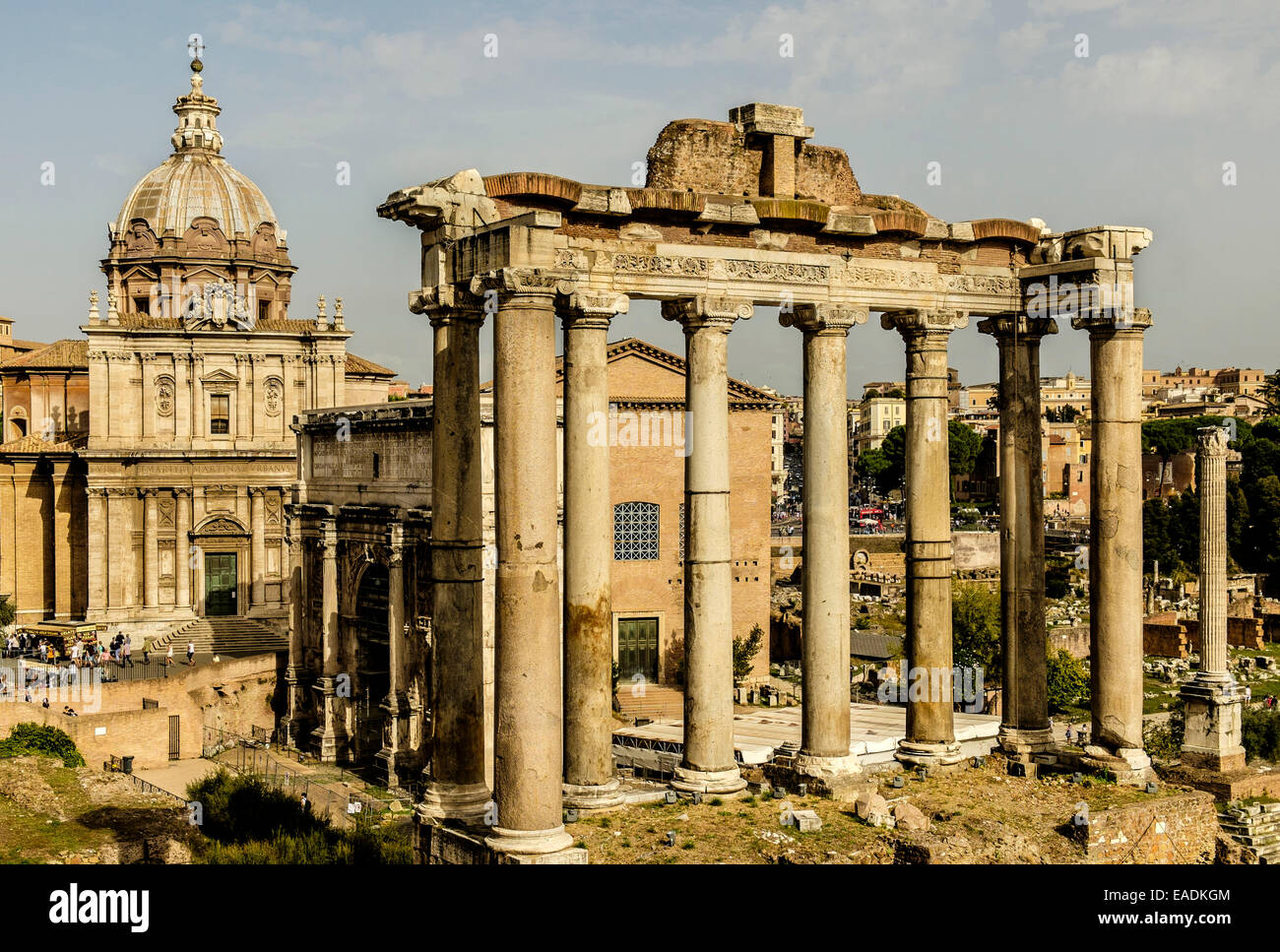 Foro Romano. Classical ruins mingle with medieval churches in Rome's ...