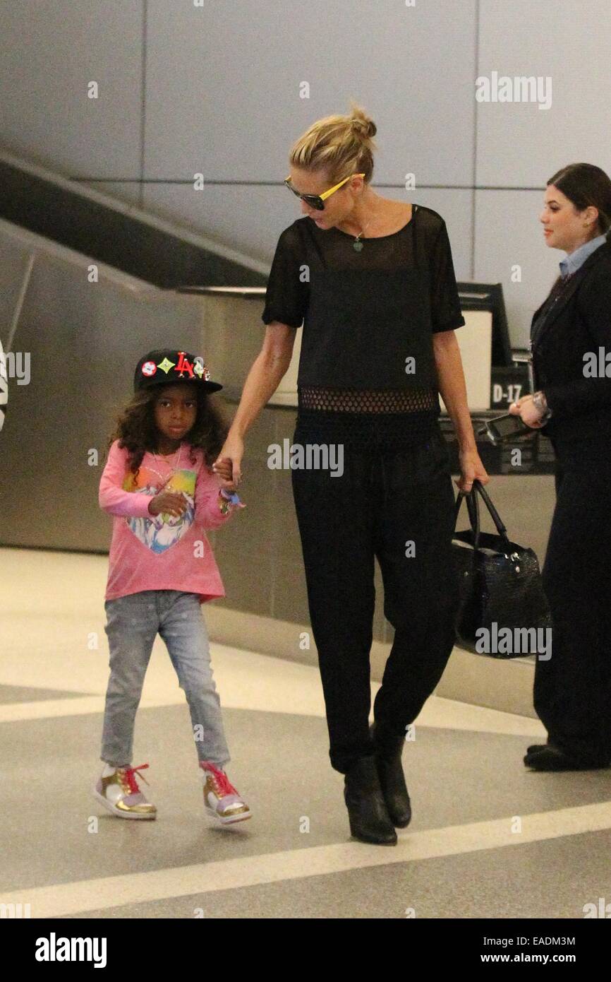 Heidi Klum and daughter Lou Samuel arrive at Los Angeles International ...