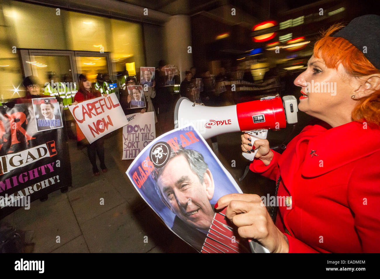 London, UK. 12th Nov, 2014. Class War 'Poor Door’ segregation protest ...