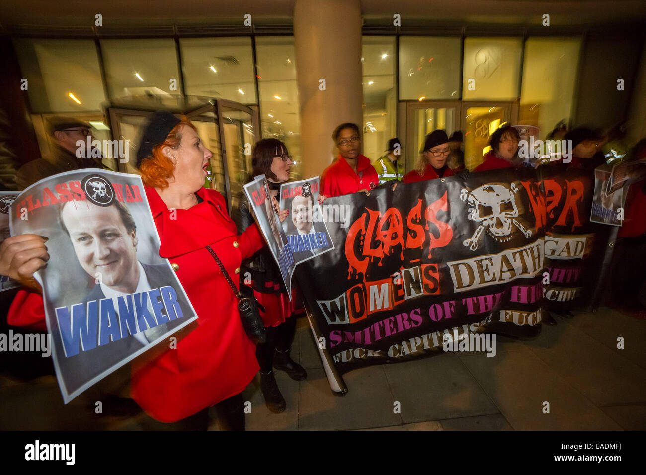 London, UK. 12th Nov, 2014. Class War 'Poor Door’ segregation protest ...