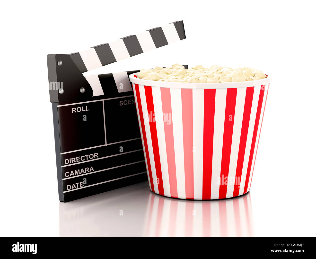 Movie clapboard and popcorn Cut Out Stock Images & Pictures - Alamy