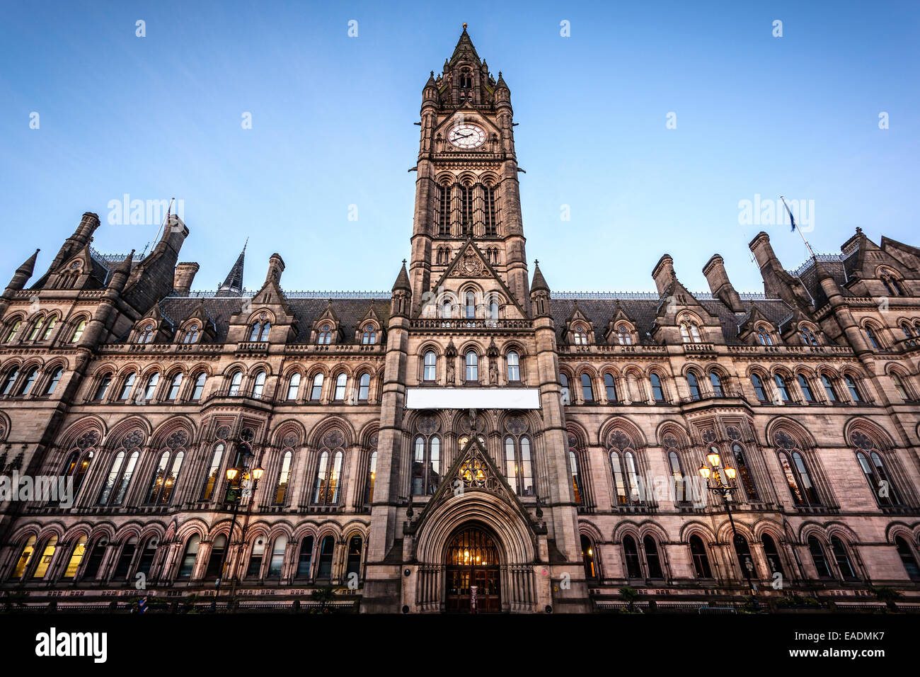 Town hall of Manchester located at the Albert square, city center Stock ...