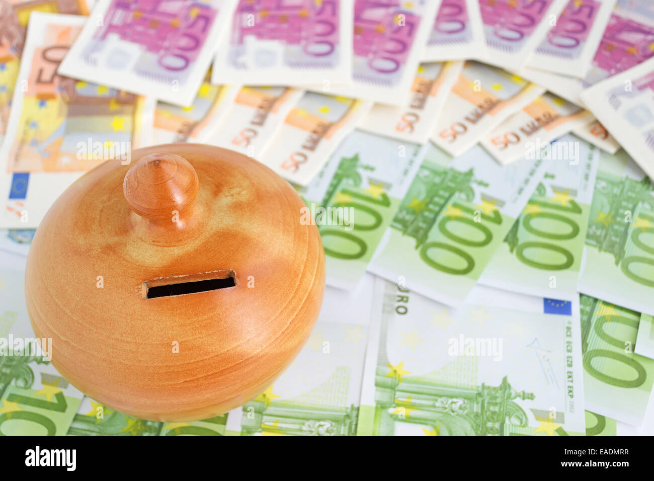 different euro banknotes on a table Stock Photo - Alamy