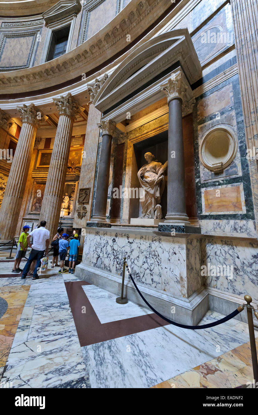 The interior of the Pantheon historic building in the City of Rome ...