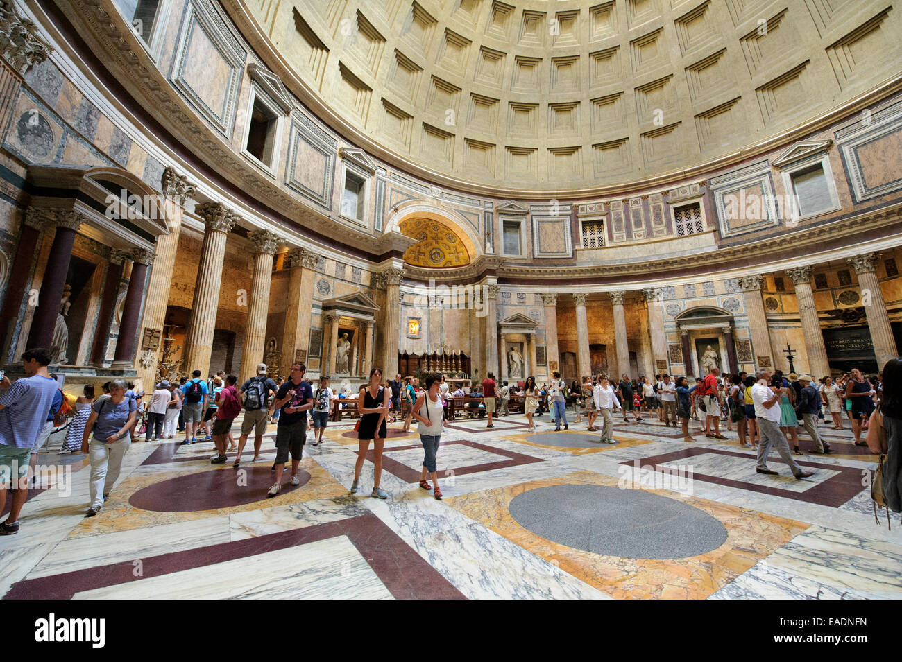 The interior of the Pantheon historic building in the City of Rome ...