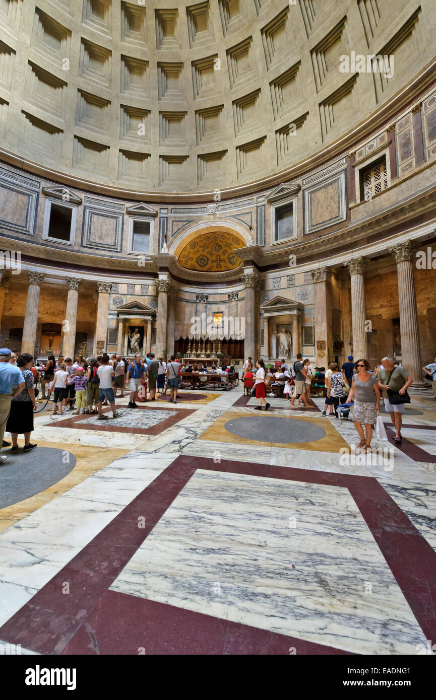 The interior of the Pantheon historic building in the City of Rome ...